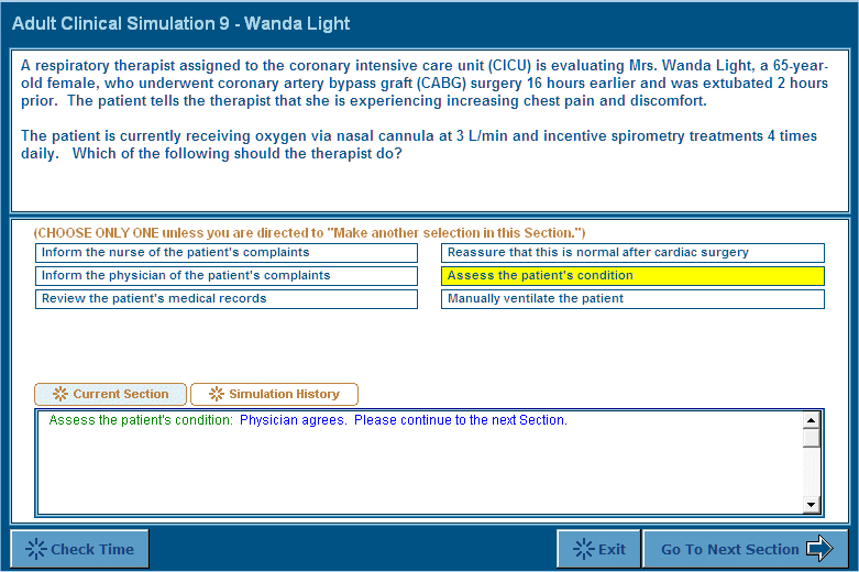 Respiratory Software - Adult Clinical Simulations